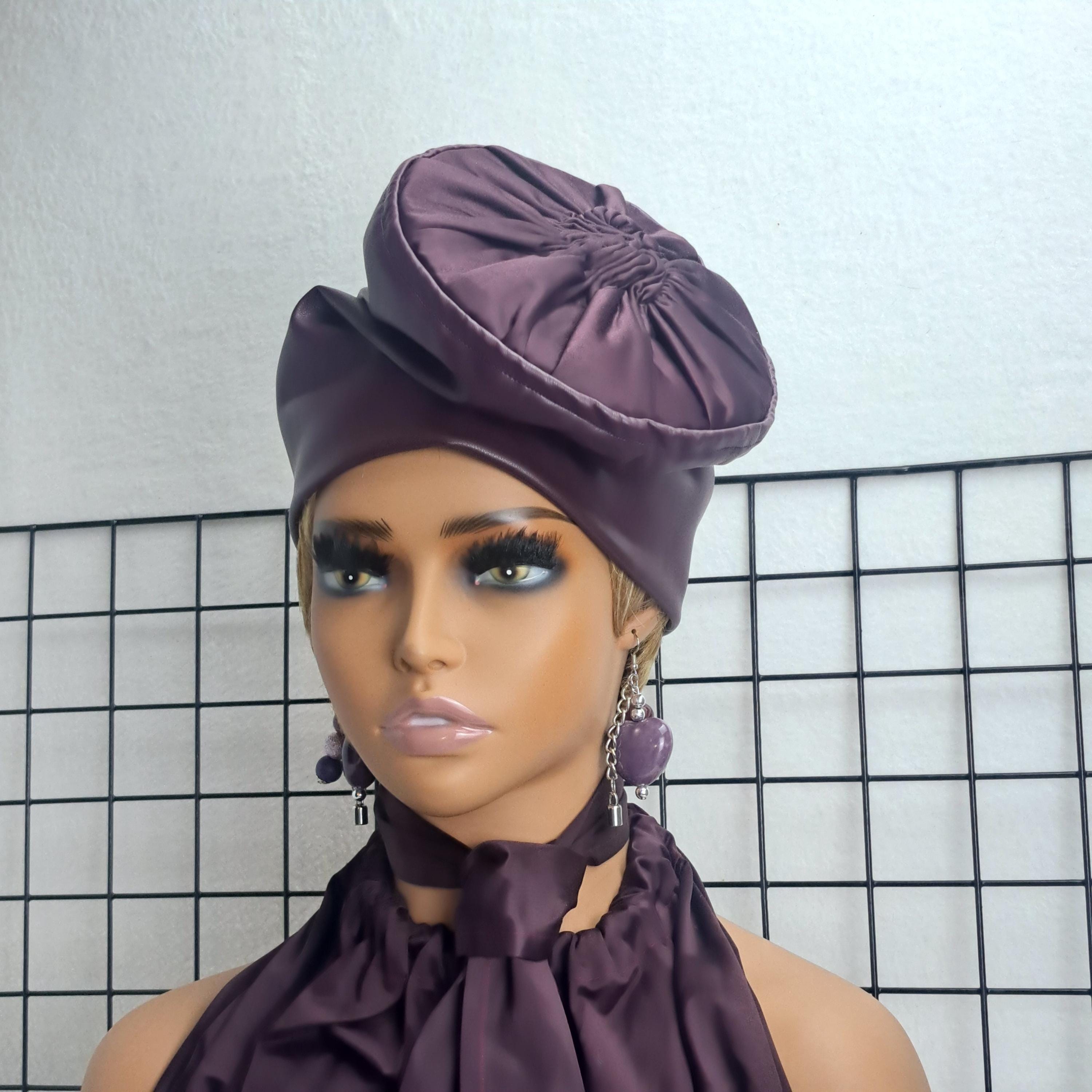 Flat Top Hat, Slouch Hats for Women, Brimless Hat, With Satin Liner ...