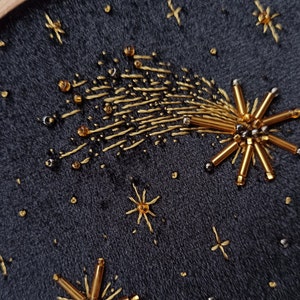 Beaded Starry Night Embroidery Art, Shooting Star, Framed - Etsy