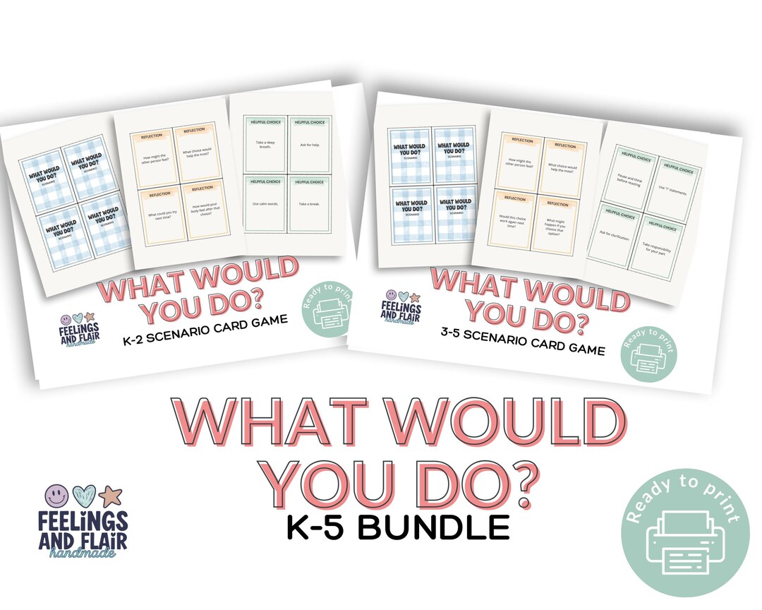 SEL Scenario Card Game Bundle | K-5 Social Skills (PDF Download) - Etsy