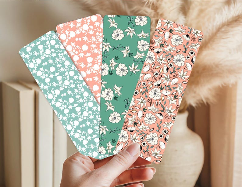 Soft Places to Land Bookmark Set, Cozy Cottagecore Floral Pastel ...