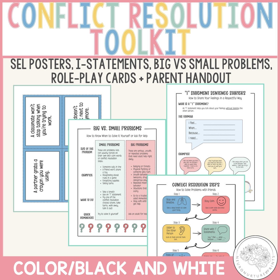 Conflict Resolution Toolkit | SEL Posters, I Statements, Role Play ...