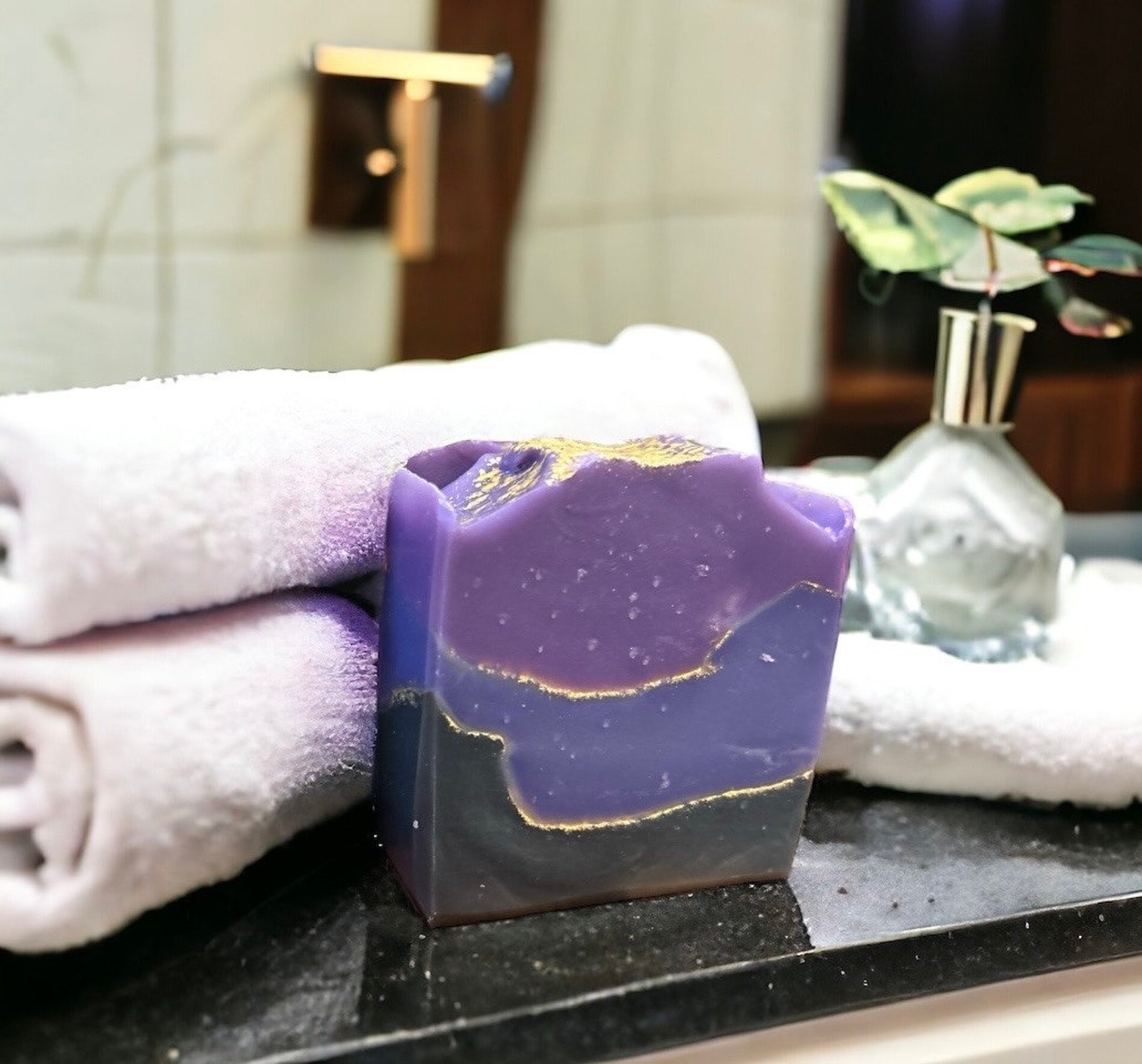 Regal Handcrafted Vegan Soap Bar | Violet Scented Soap With Black ...