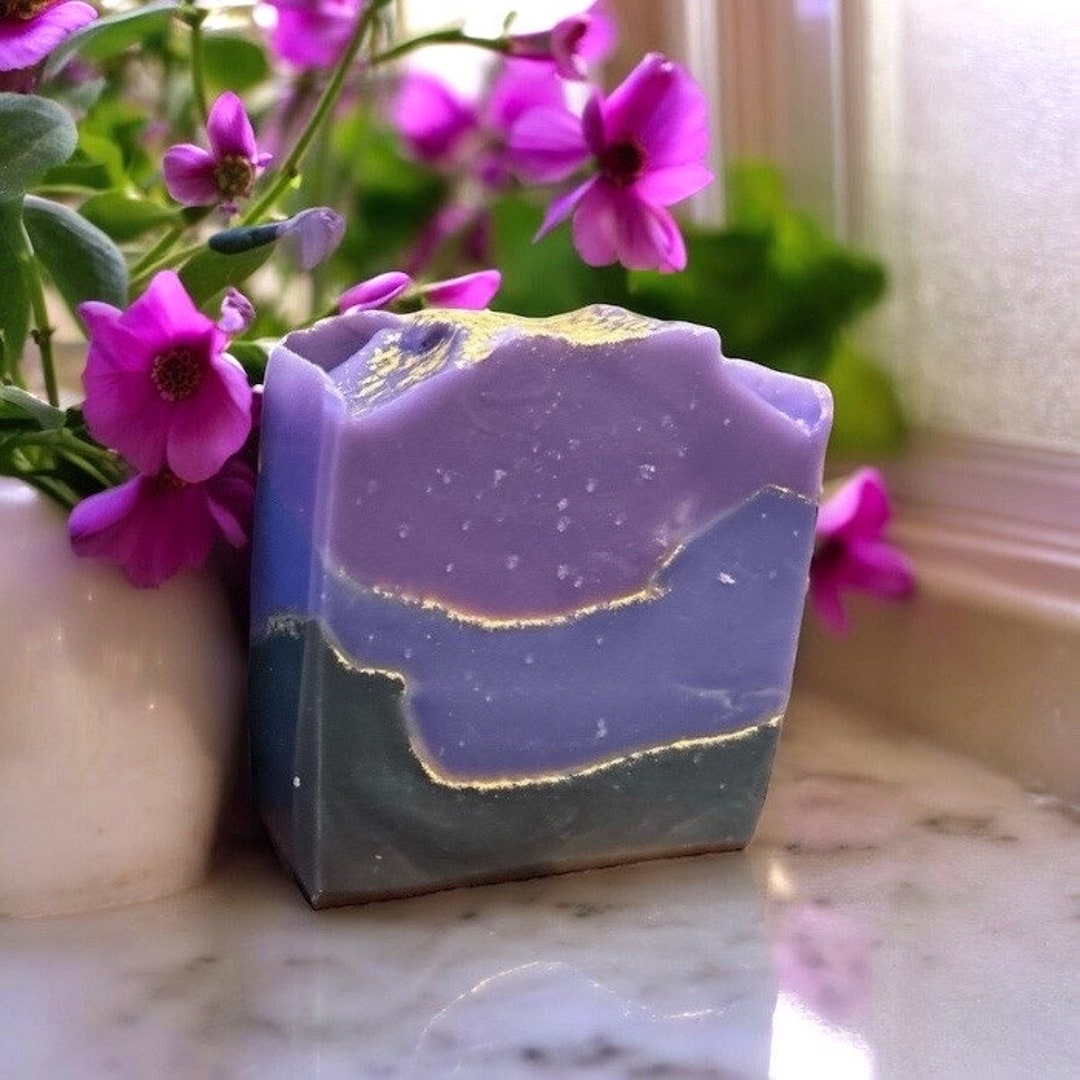 Regal Handcrafted Vegan Soap Bar | Violet Scented Soap With Black ...