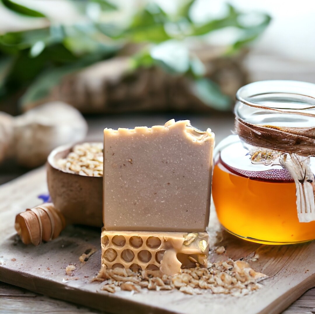 Oatmeal and Honey Artisan Soap Bar Handcrafted With Raw Oats and Local ...