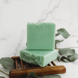 Eucalyptus and Mint 4oz Handmade Artisan Soap Bar | Luxurious Lather | Vegan | Biodegradable ...