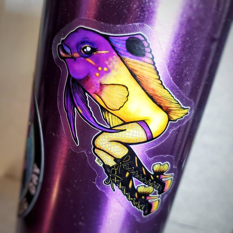 Fairy Basslet Reverse Mermaid Clear Vinyl Sticker - Etsy