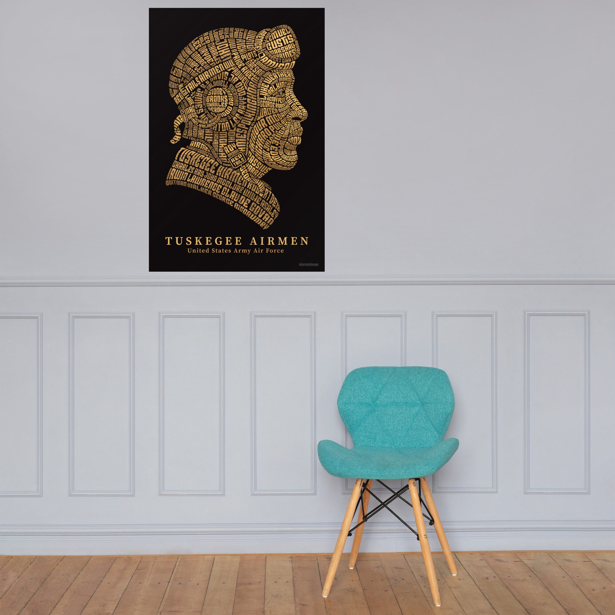 Tuskegee Airmen Tribute Typography Graphic 36"h X 24"w Photo Paper ...