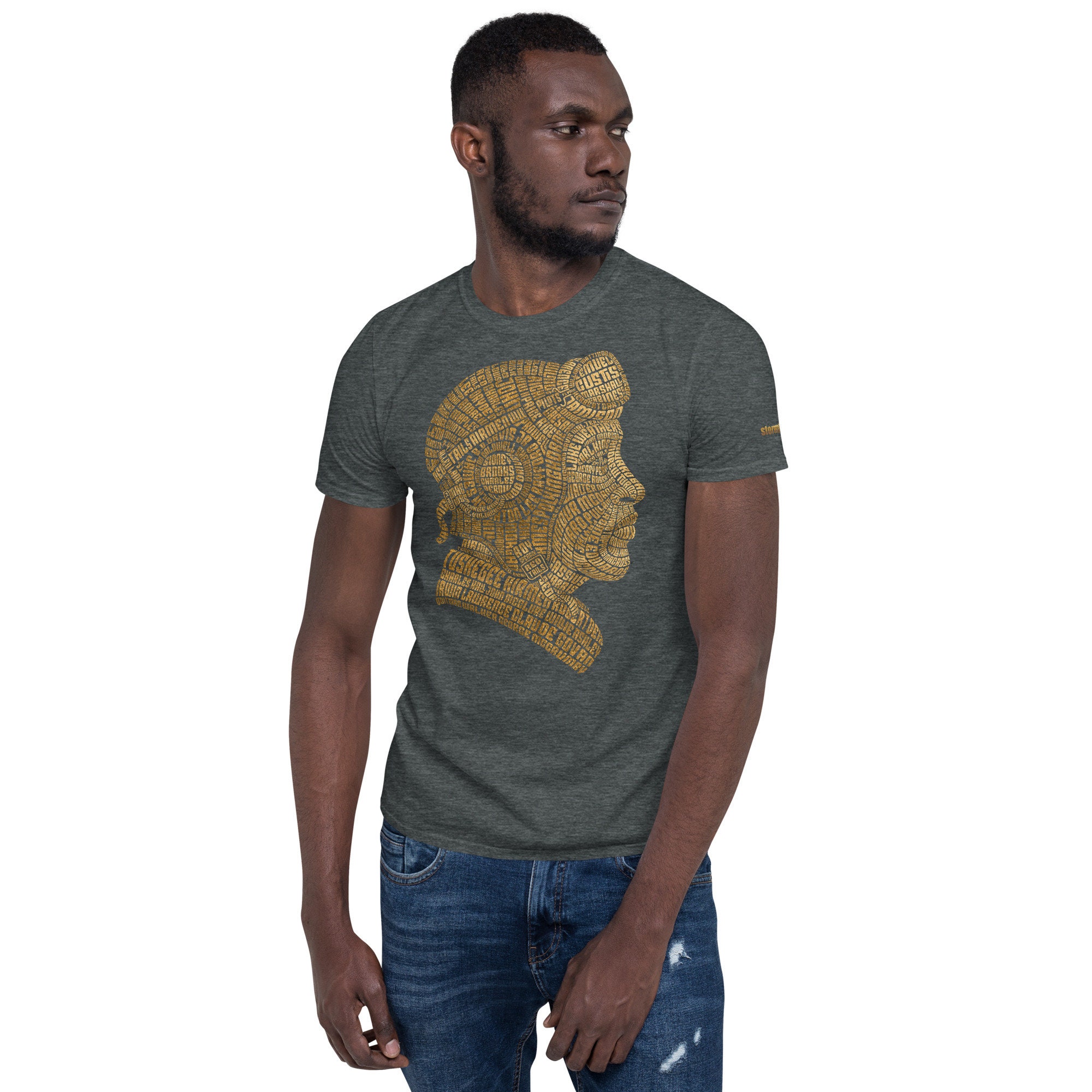 Tuskegee Airmen Tribute Typography Graphic in Gold Short-sleeve Unisex ...
