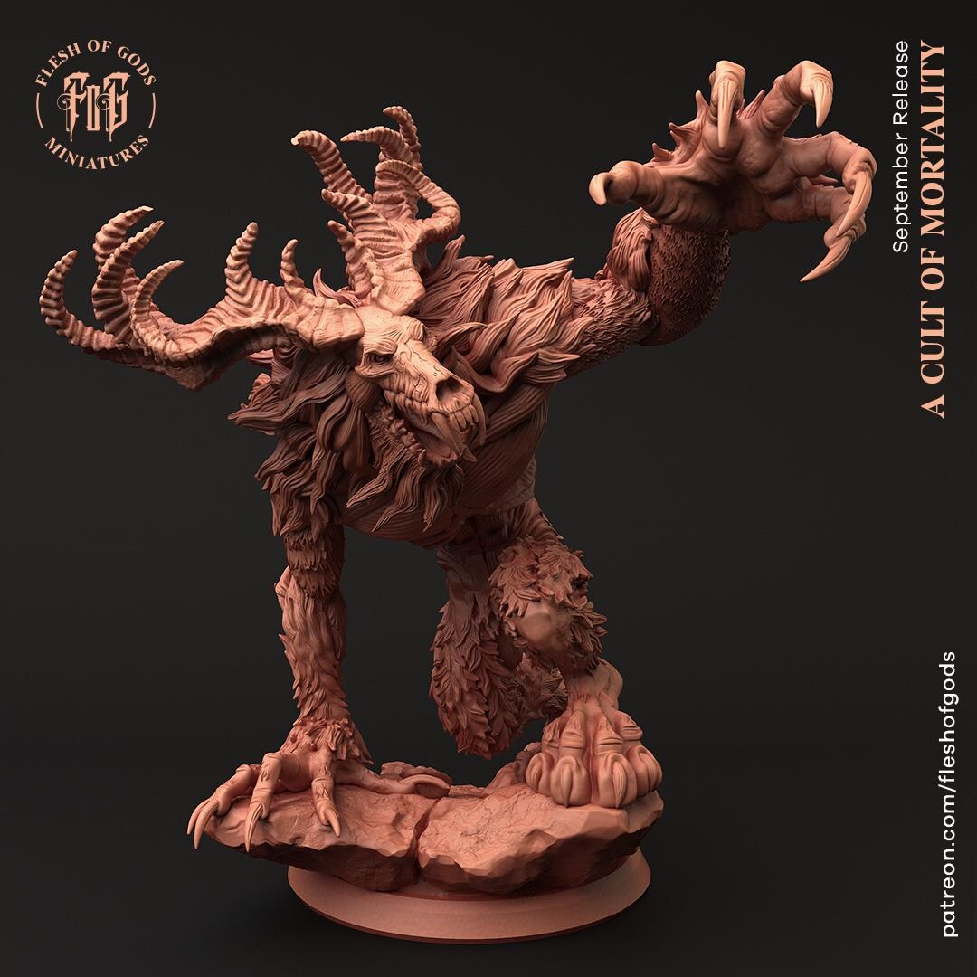 Leshen Witcher Miniature | Flesh of Gods, Antlered Horror Resin 3D ...