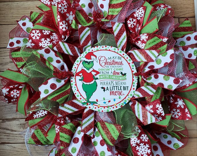 Wreath Kit, Grinch Christmas Wreath Kit, Holiday Wreath Kit, DIY Wreath ...