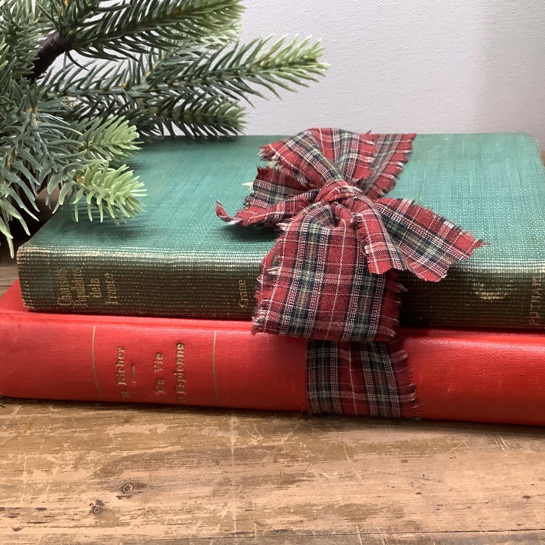 Vintage Red & Green French Book Bundle, Christmas Decor - Etsy