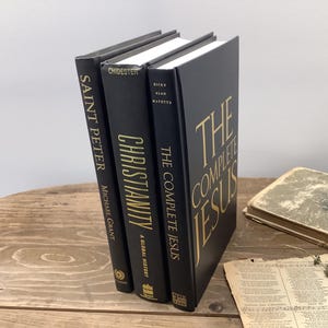 Christian Book Bundle; Modern Black Books With Gold Titles; the ...