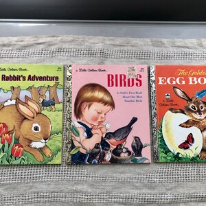 Vintage Lot of 3 Little Golden Books; the Rabbit's Adventure; Birds ...