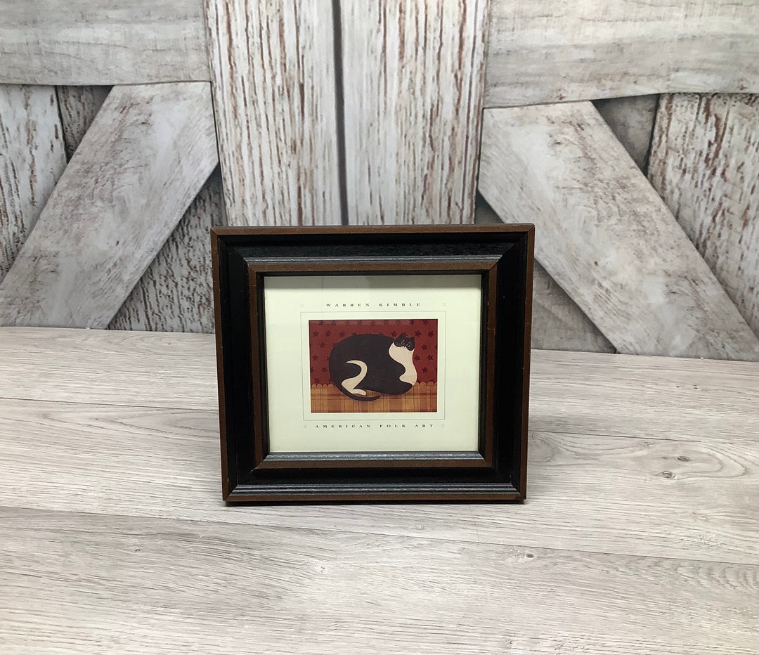 Fat Cat Warren Kimble American Folk Art Framed Print Vintage C1980 ...