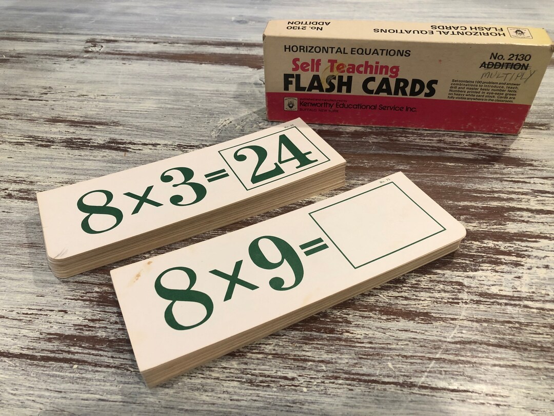 Vintage Flash Cards Vintage Paper Multiplication Ephemera Crafting Junk ...