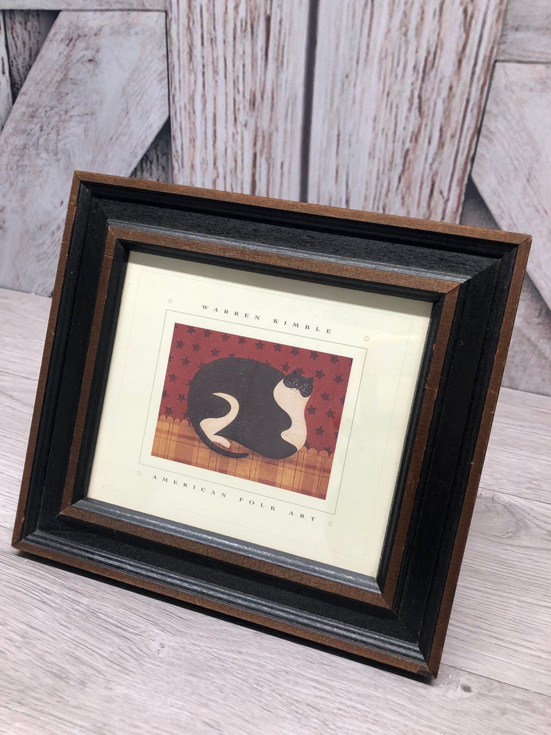 Fat Cat Warren Kimble American Folk Art Framed Print Vintage C1980 ...
