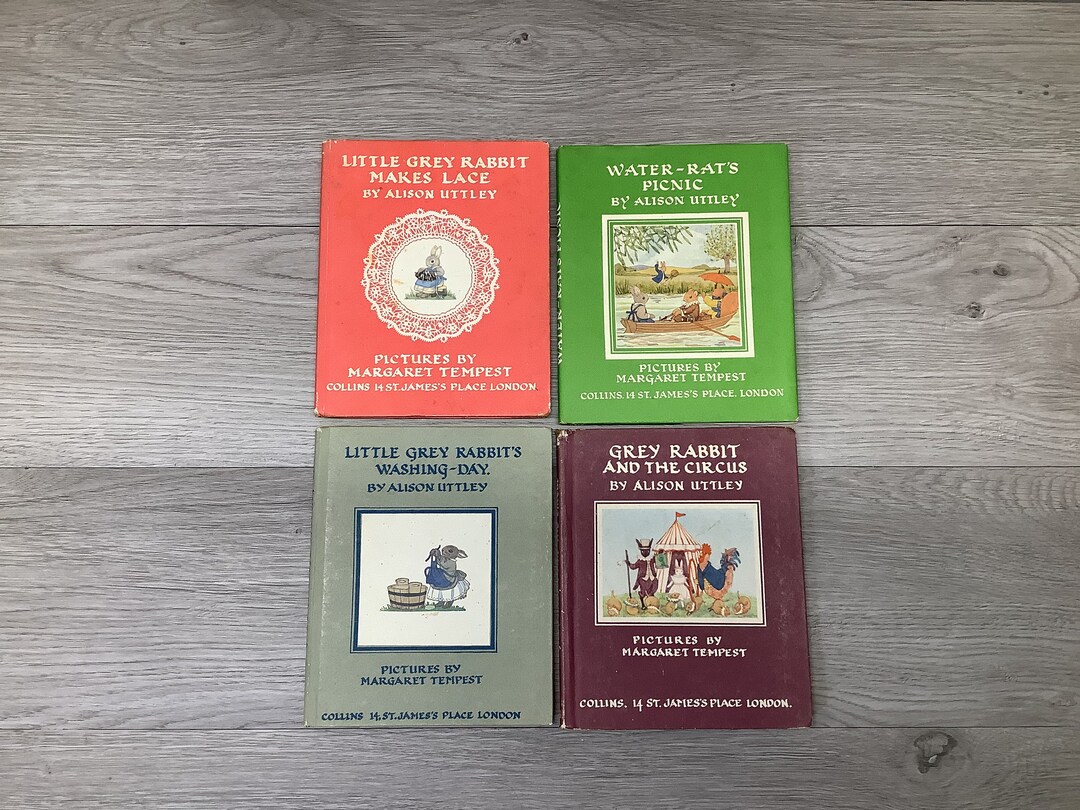 Little Grey Rabbit Series Alison Uttley Vintage Rabbit Illustrations ...