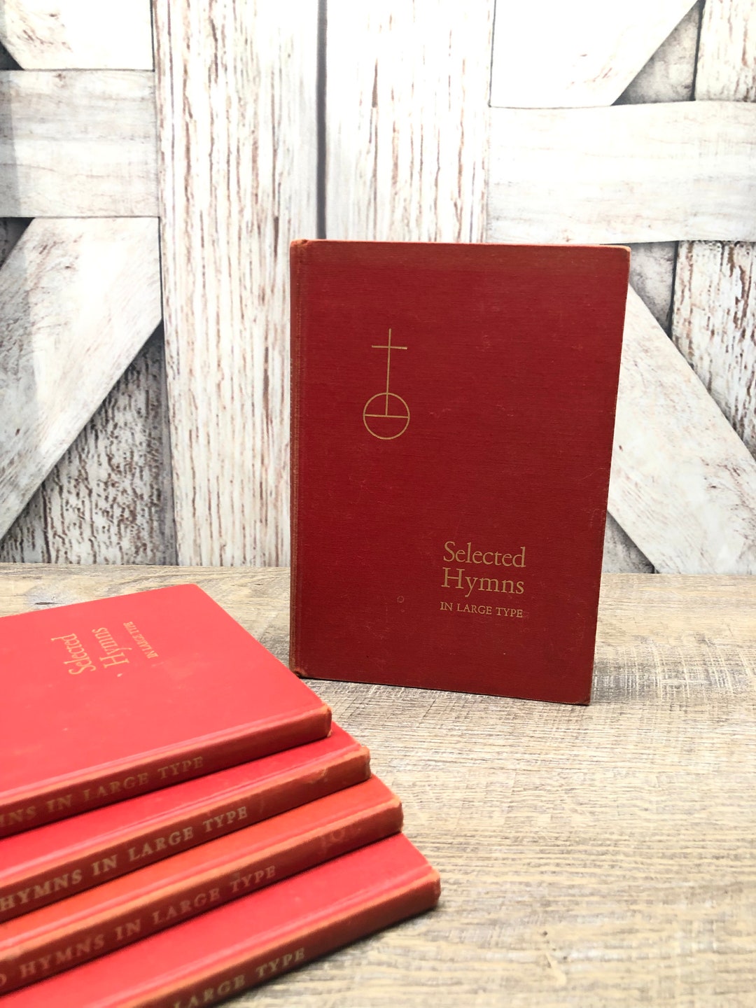 Vintage Hymnals in Large Type 1964 Christian Hymns Red Books Christmas ...