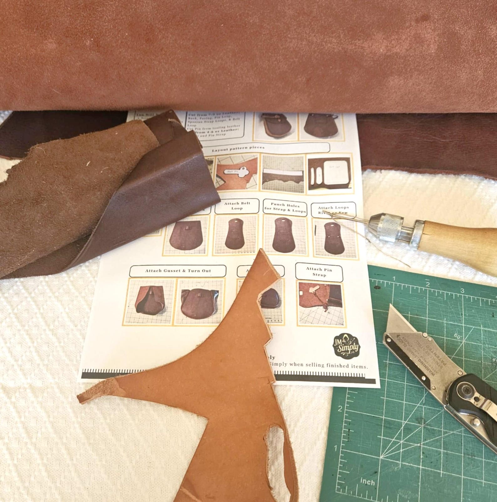 Leather Day Sporran PDF Pattern Rustic Belt Pouch Kilt Sporran Pattern ...