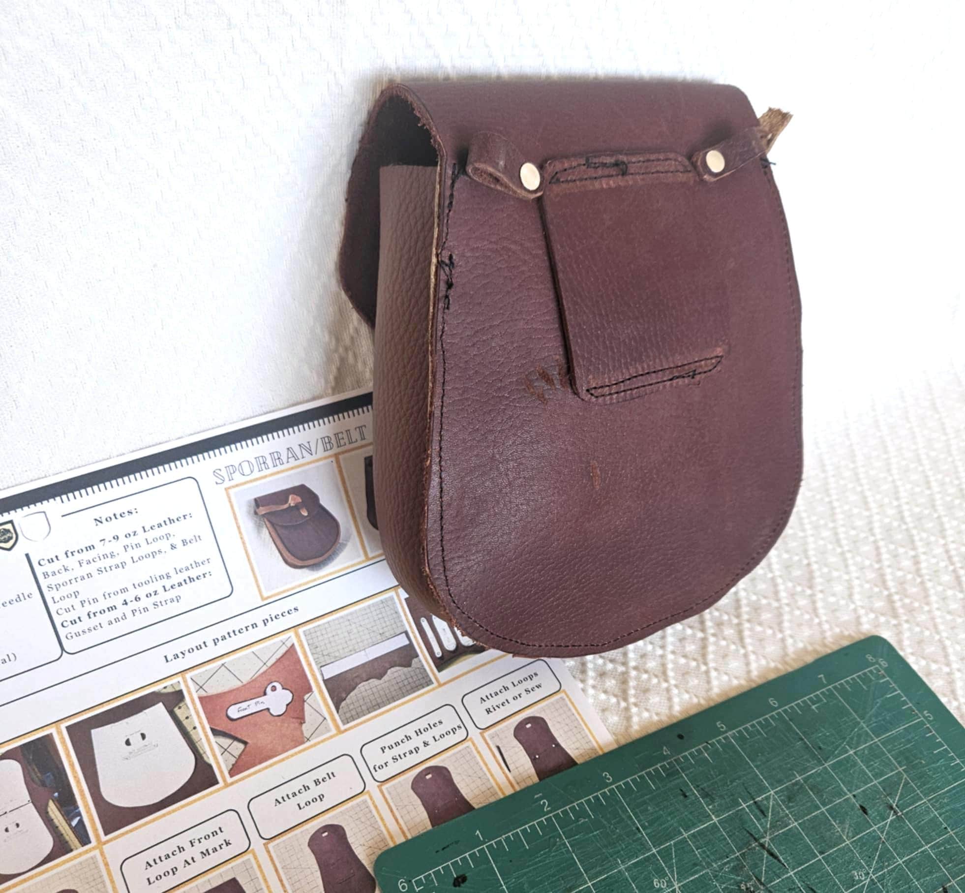 Leather Day Sporran PDF Pattern Rustic Belt Pouch Kilt Sporran Pattern ...