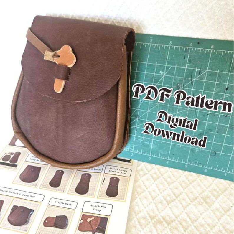 Leather Day Sporran PDF Pattern Rustic Belt Pouch Kilt Sporran Pattern ...