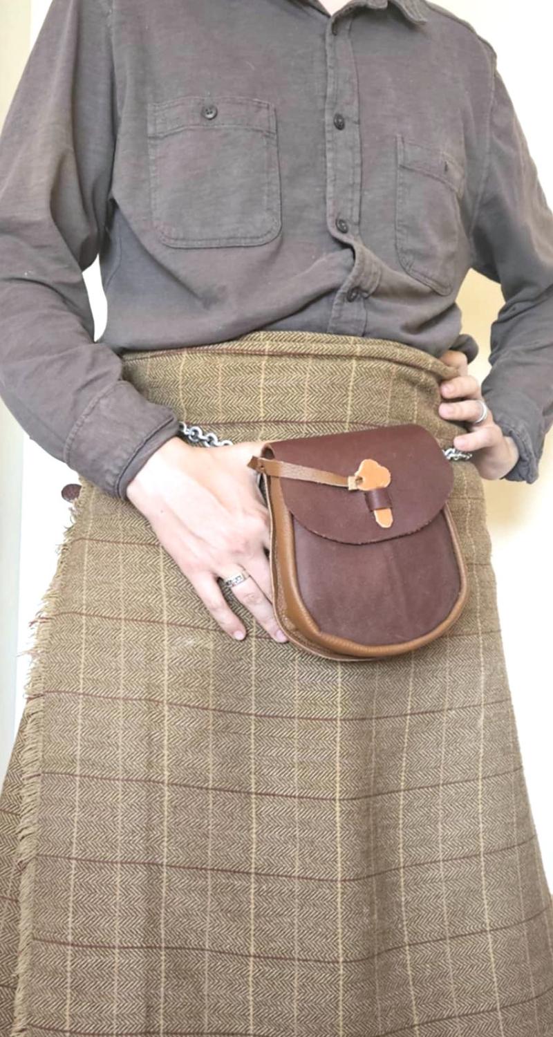 Leather Day Sporran PDF Pattern Rustic Belt Pouch Kilt Sporran Pattern ...
