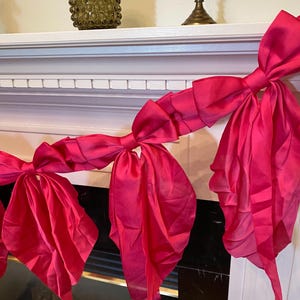 Hot Pink Satin Bow Garland: Coquette Party Decor - Etsy