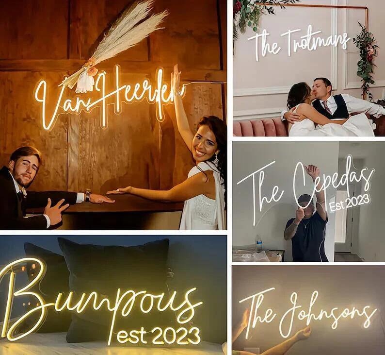 Custom Neon Sign Neon Signs Personalized Gifts Wedding Signs Family ...