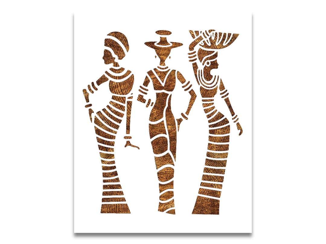African Tribal Stencil Size Options Reusable Color, Draw, & Paint ...
