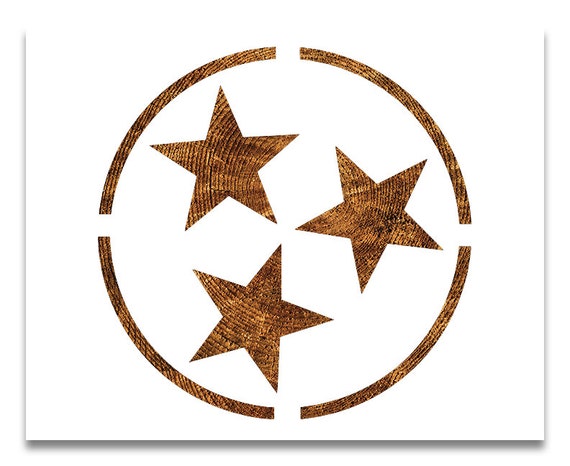 Tennessee Tri Star Stencil Reusable Color Draw & Paint | Etsy