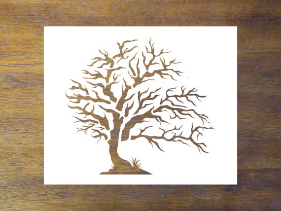 Dying Oak Tree Stencil Reusable Color Draw & Paint Custom | Etsy