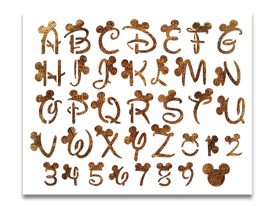Mickey Mouse Font Stencil Reusable Color Draw & Paint - Etsy