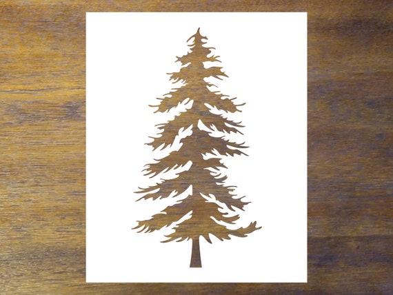 Pine Tree Stencil Spruce Pine Tree Reusable Color Draw & - Etsy