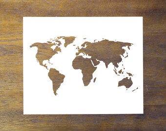 World Map Stencil - Etsy