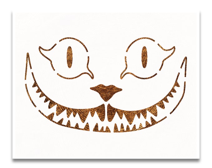 Cheshire Cat Pumpkin Stencil Size Options Etsy