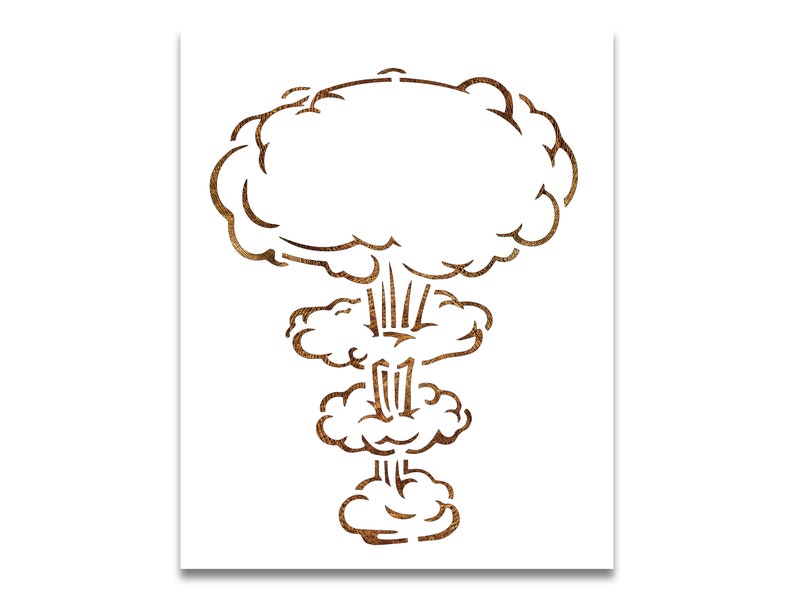Nuclear Explosion Stencil Bomb Stencil Reusable Color - Etsy
