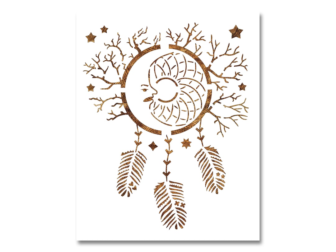 Dream Catcher Stencil Reusable Color Draw Paint Custom - Etsy