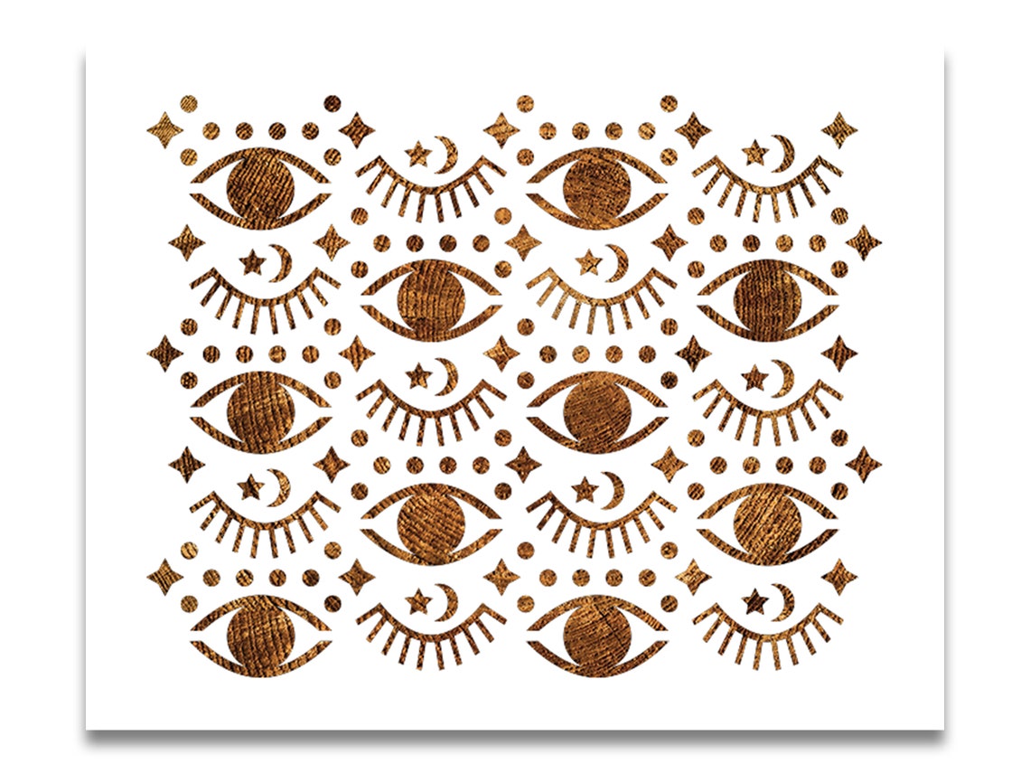 Evil Eye Pattern Stencil Reusable Color Paint Custom - Etsy
