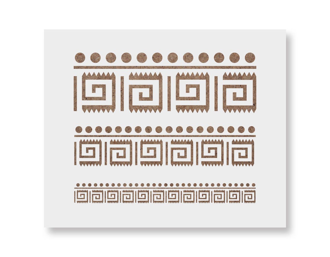Aztec Patten Stencil Reusable Color, Draw, Paint Wall Tribal Stencil ...