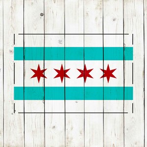 Chicago Flag Stencil Reusable Color Draw & Paint Custom - Etsy