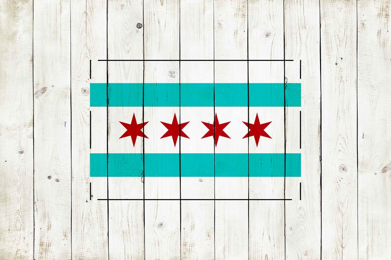 Chicago Flag Stencil Reusable Color Draw & Paint Custom - Etsy