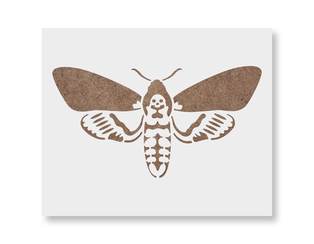 Death's-head Hawkmoth Stencil Death Skull Moth Stencil Reusable Color ...