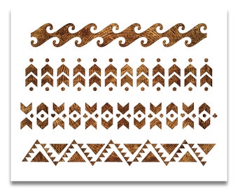 Aztec Pattern Stencil Reusable Color Draw & Paint Cool | Etsy