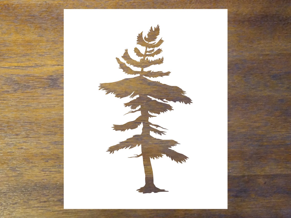 Pine Tree Stencil Spruce Tree Stencil Reusable Color - Etsy