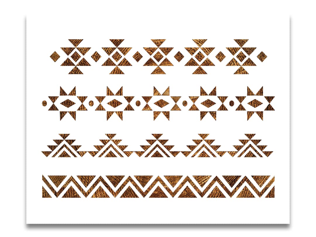 Aztec Pattern Stencil Reusable Color Draw & Paint Cool - Etsy