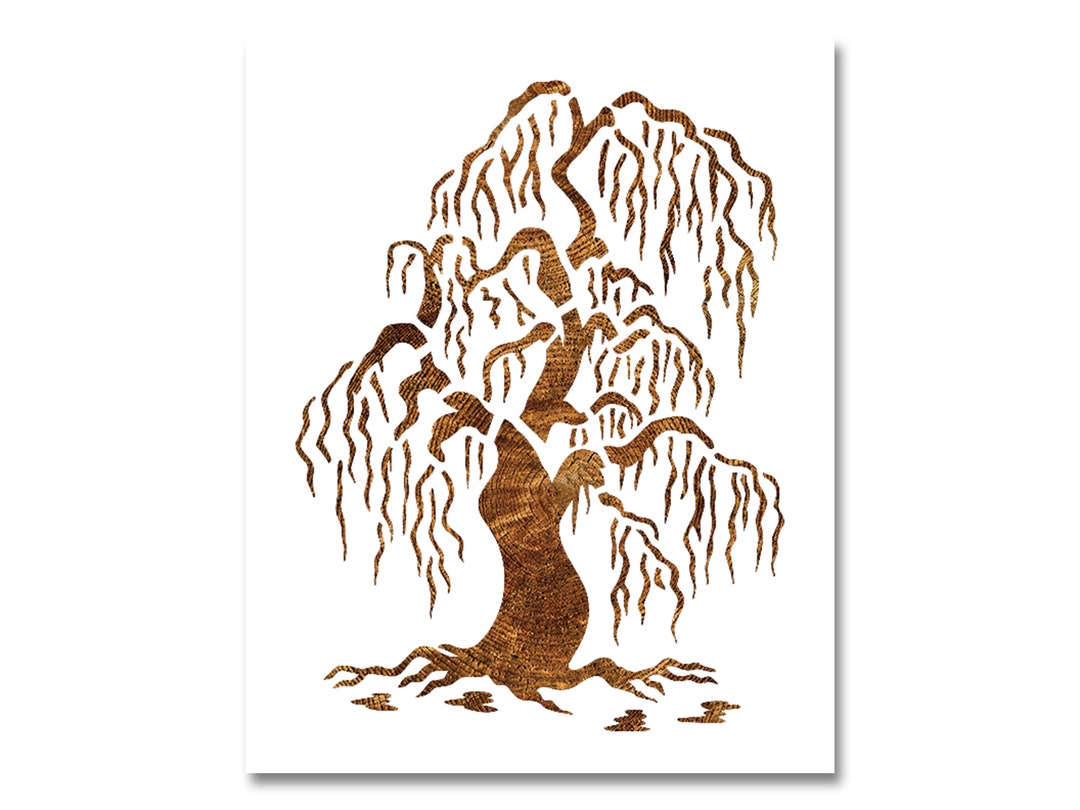 Weeping Willow Tree Stencil Reusable Color, Draw, & Paint Custom ...