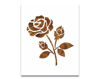 Rose Stencil Reusable Color Draw Paint Custom Stencil Art | Etsy