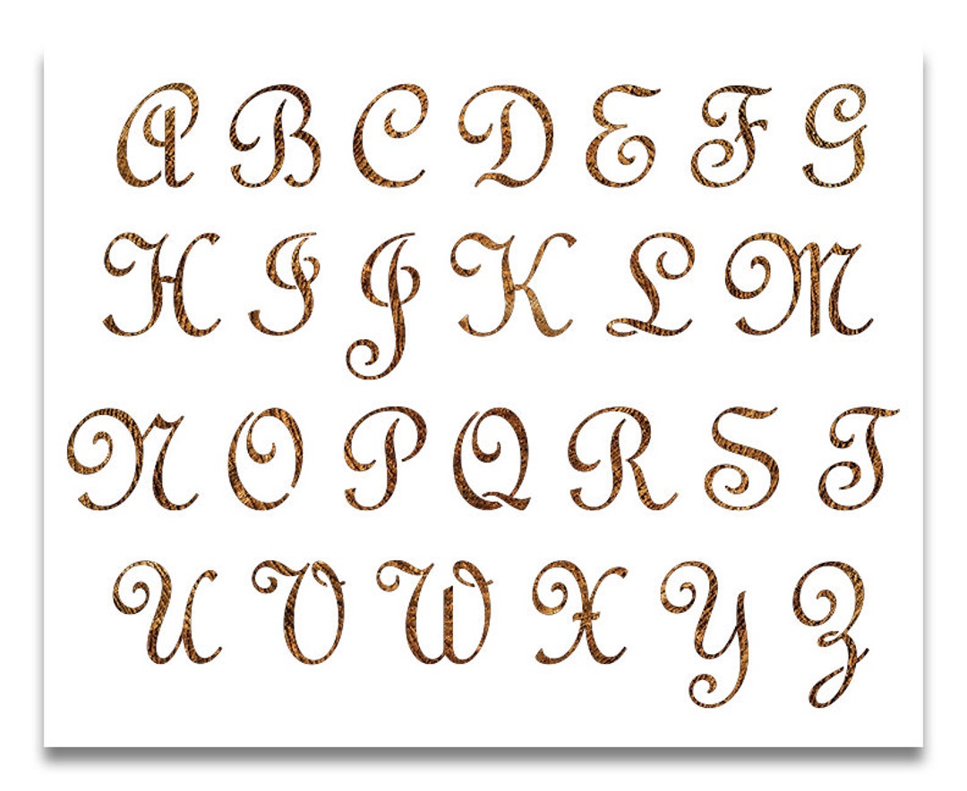 French Script Font Stencil 11x9 Alphabet Letters Custom Wall Stencil ...