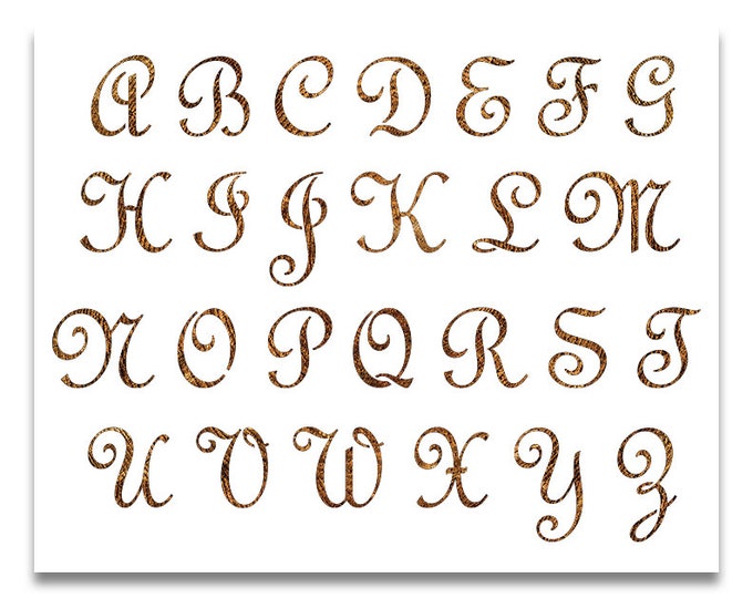 French Script Font Stencil 11x9 Alphabet Letters Custom Wall Stencil ...