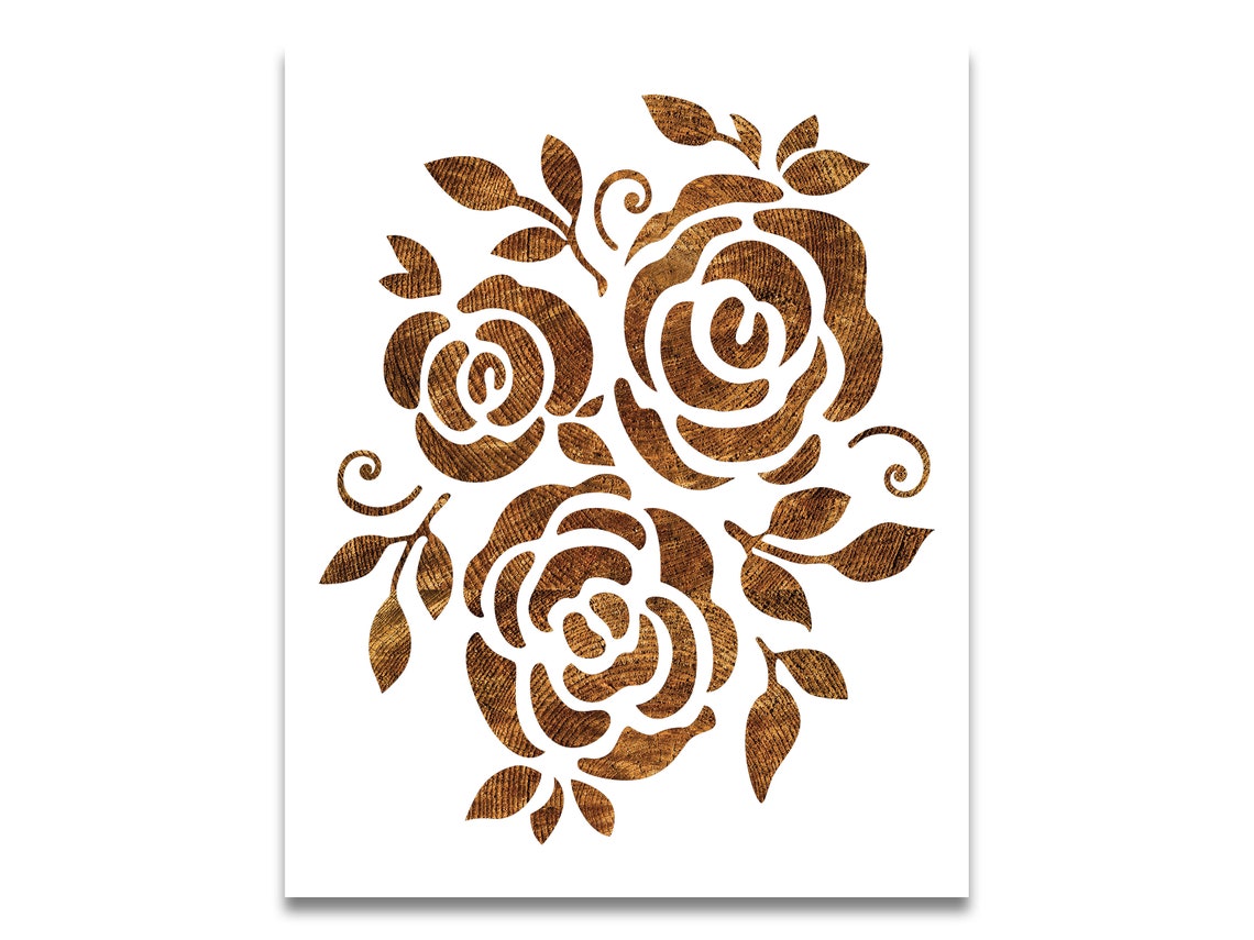Rose Stencil Reusable Color Draw Paint Custom Stencil Art | Etsy
